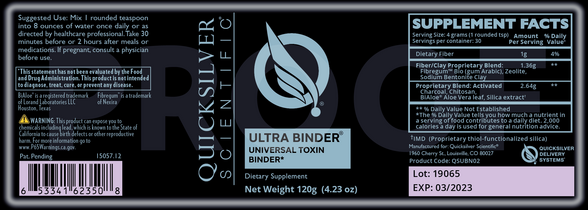 Ultra Binder 120g by Quicksilver Scientific - Living Well Today ...